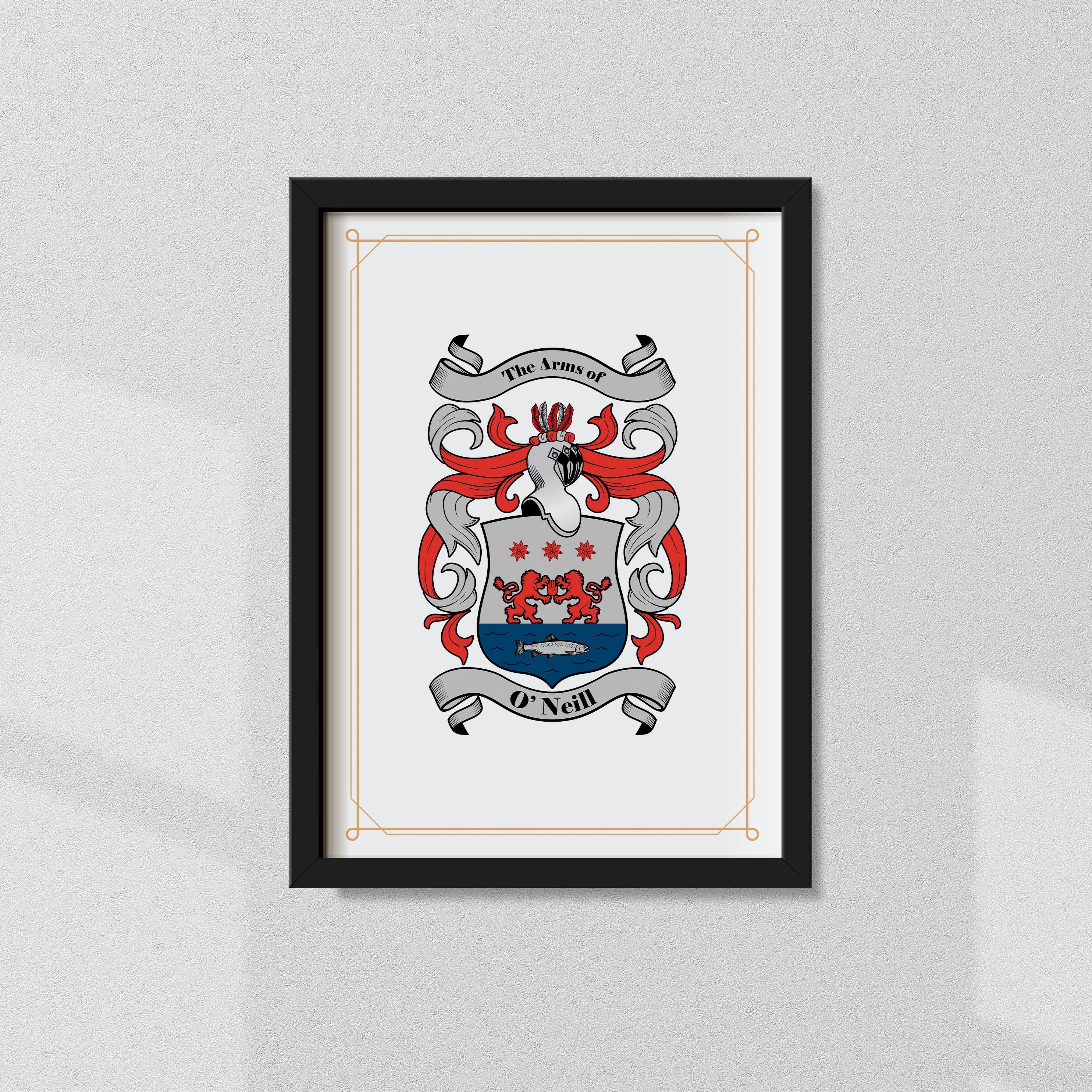 Research + Family Crest Print (Framed - Black wood) – Crests & Arms